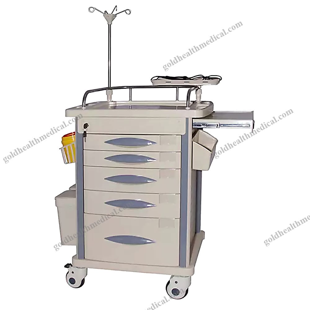 Durable ABS Surface Emergency Trolley with Five Drawers for ...