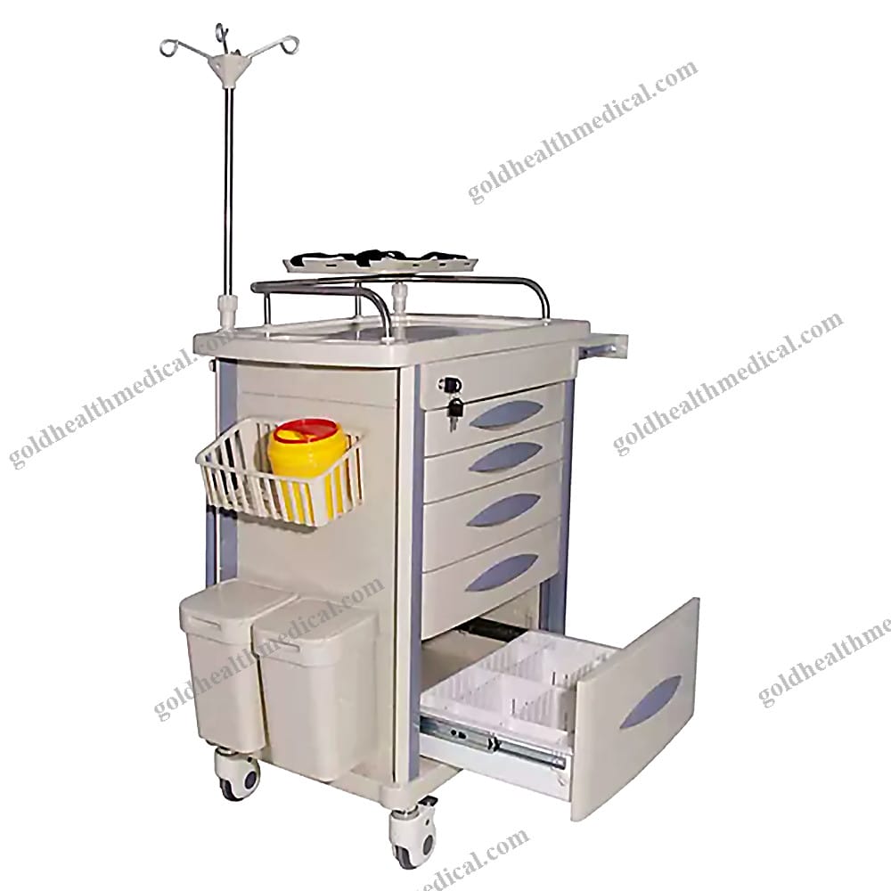 Durable ABS Surface Emergency Trolley with Five Drawers for ...